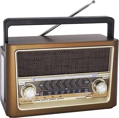 AM FM Retro Radio Portable Vintage Shortwave Radio with Bluetooth ...