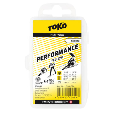 Toko Performance Ski and Snowboard Hot Wax 40g Yellow - Fluoro Free | eBay