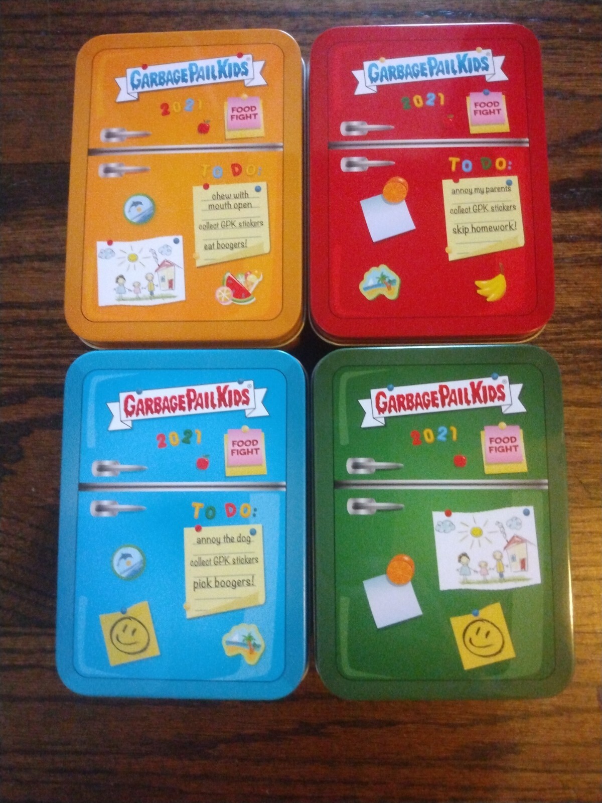 GPK Food Fight Empty Blaster Tin Refrigerator Set of 4 | eBay