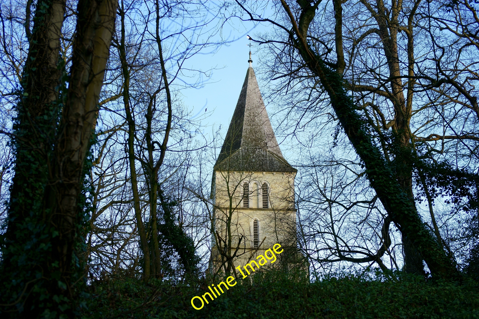 Photo 6x4 Merstham Church, Surrey View from Gatton Bottom, on a winter ...