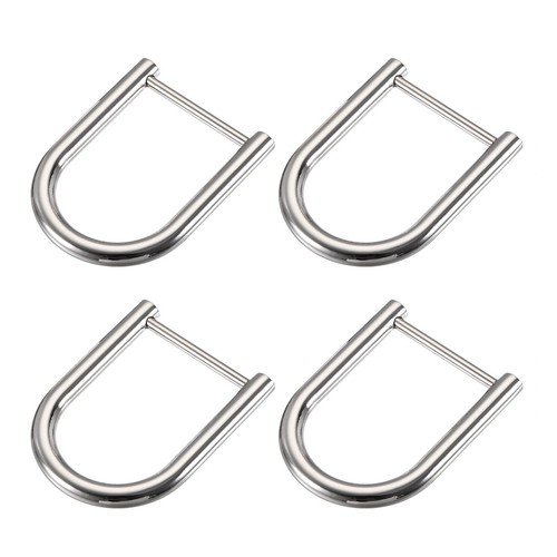 Horseshoe D-Rings (27mm) 4pcs, Screw-in U-shaped Buckles Shackle Silver ...