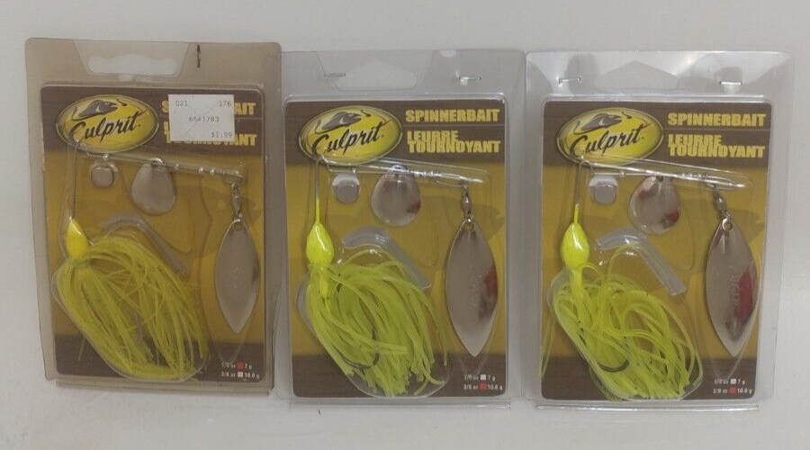(3) Vintage Culprit 3/8 oz & 1/4 oz Spinnerbait Fishing Lures Lot of 3 ...