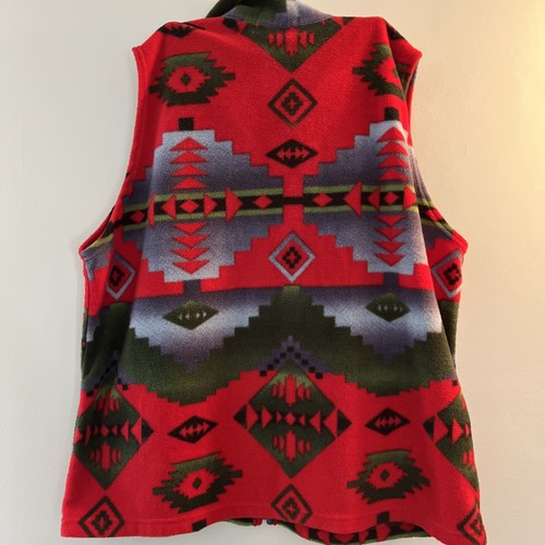 Back In The Saddle Aztec Print Fleece Vest Coastal Cow Girl Red Vest ...
