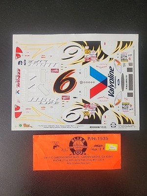 2000 Mark Martin #6 Valvoline Max Life Ford 1:24 Decal - Waterslide ...