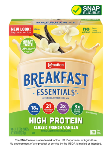 Carnation Breakfast Essentials Powder High Protein Nutritional Shake ...