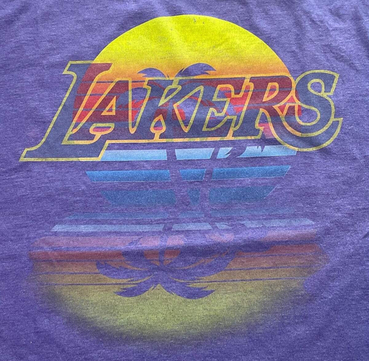 Vintage NBA LA Lakers Logo with Palm Tree Reflection … - Gem