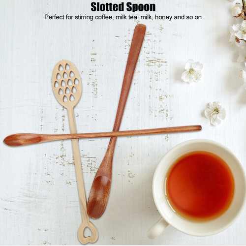3Pcs Home Long Handle Wood Stirring Spoon Mixing Slotted Spoon For ...