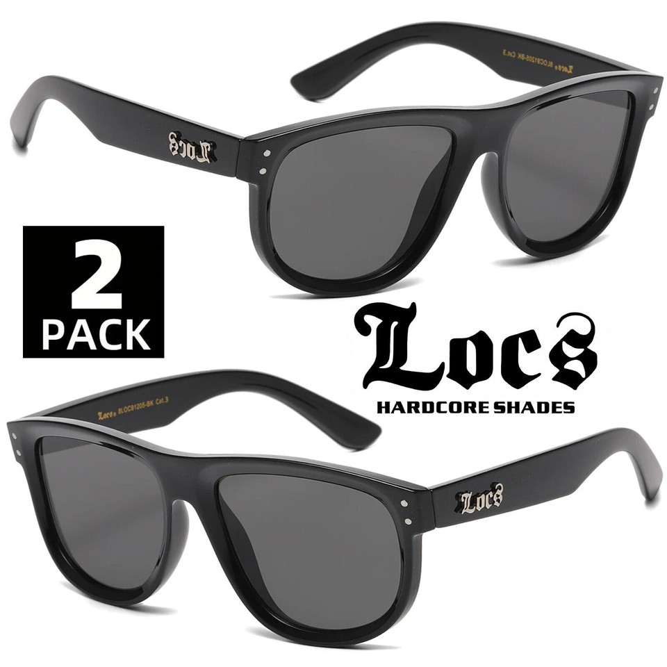 LOCS Thic Frame Gangster Black Shades Mens Designer Sunglasses Cholo ...