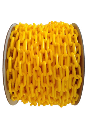 Yellow Plastic Chain Safety 8mm x 35m roll - warning - crowd control OH ...