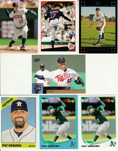 ⚾ 20 different PAT NESHEK cards lot 2007 - 2019 Twins A's Cardinals ...