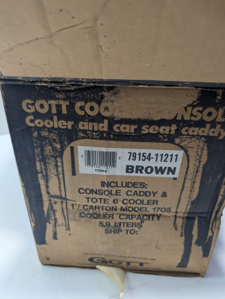 Vintage Gott Tote 6 Console Cooler Arm Rest Cup Holder With Box Rare ...
