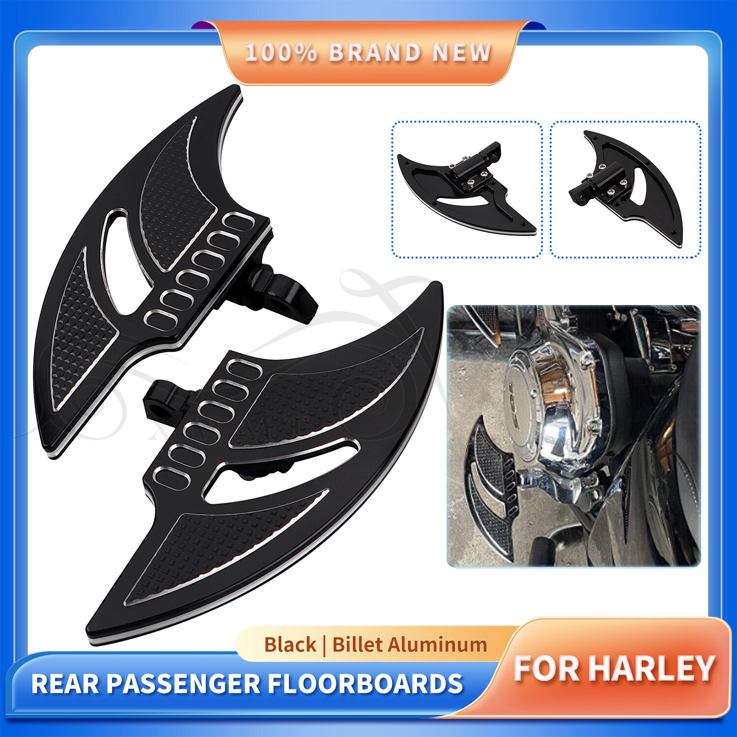 Black CNC Rear Foot Pegs Floorboard For Harley Dyna Touring Electra ...