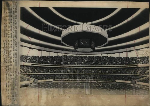 1972 Press Photo Drawing of the Louisiana Superdome in New Orleans ...