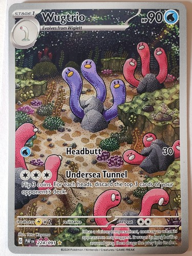 ILLUSTRATION RARE Wugtrio 224/091 - NM / M - Paldean Fates Pokemon Card ...
