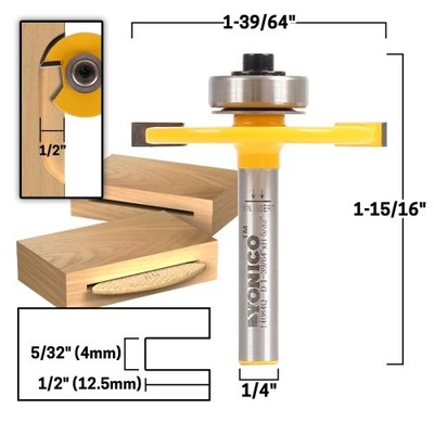 Biscuit Joint Slot Cutter Router Bit - 1/4" Shank - Yonico 14084q | eBay