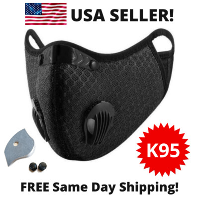 USA Activated Carbon Air Purifying Face Mask Cycling Reusable Filter ...