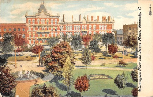 Sandusky Ohio 1909 Postcard Washington Park & Sloane House | eBay