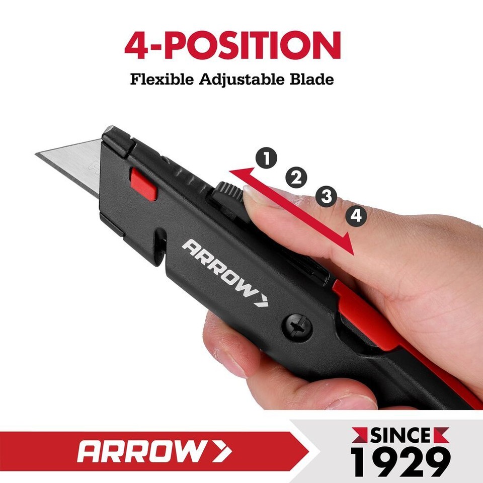 ARROW Retractable Utility Knife Box Cutter Quick Change Blade Aluminum ...