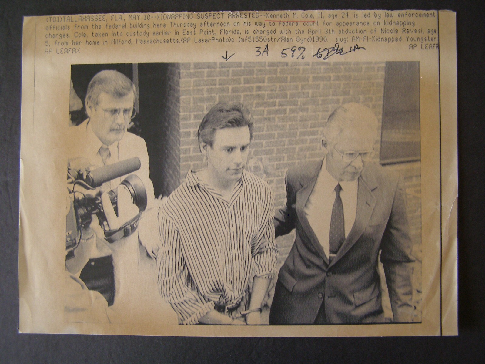 AP Wire Press Photo 1990 Kenneth M Cole II arrested in Kidnapping ...