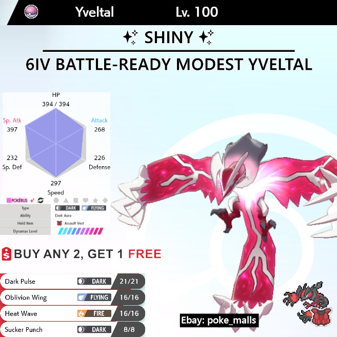 Pokemon Shiny Yveltal Pokémon Global News Darkrai, Shiny Xerneas