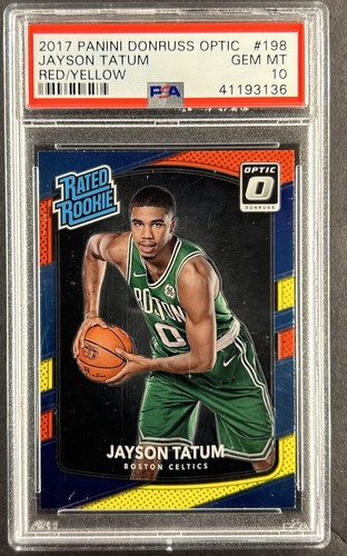 Jayson Tatum 2017 Panini Donruss Optic Red/Yellow Rookie #198 PSA 10 ...