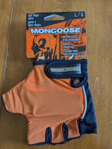 Pacific Cycle Mongoose Mesh Bicycle Half-Finger Gloves Adult Large ...