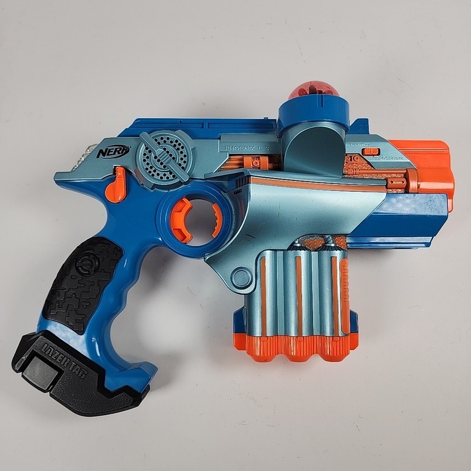 (As Is, For Parts/Repair) Nerf Phoenix LTX Lazer Tag Guns Blue & Gold ...