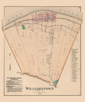 1886 Map of Williamstown West Virginia | eBay
