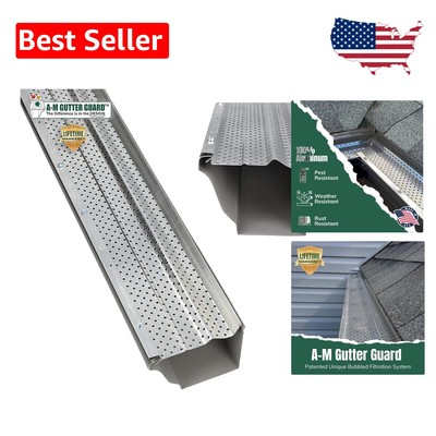 Rust-Proof 5" Gutter Guard - 50 Feet of Made in USA Lifetime Aluminum ...