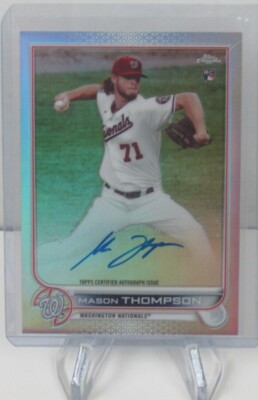 MASON THOMPSON RC #357/499 REFRACTOR AUTO 2022 TOPPS CHROME BASEBALL ...