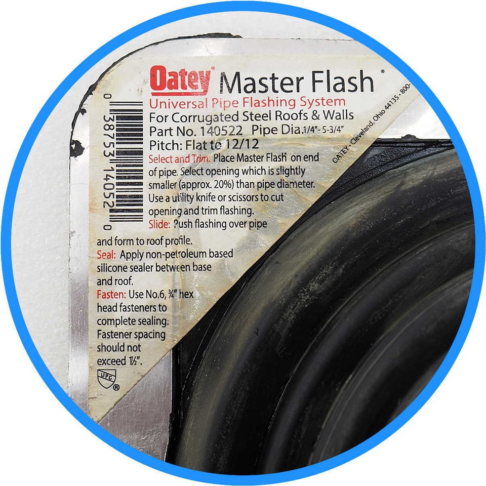 Oatey Master Flash Pipe Flashing Metal Roof 1/4" to 5-3/4" 81840 ...