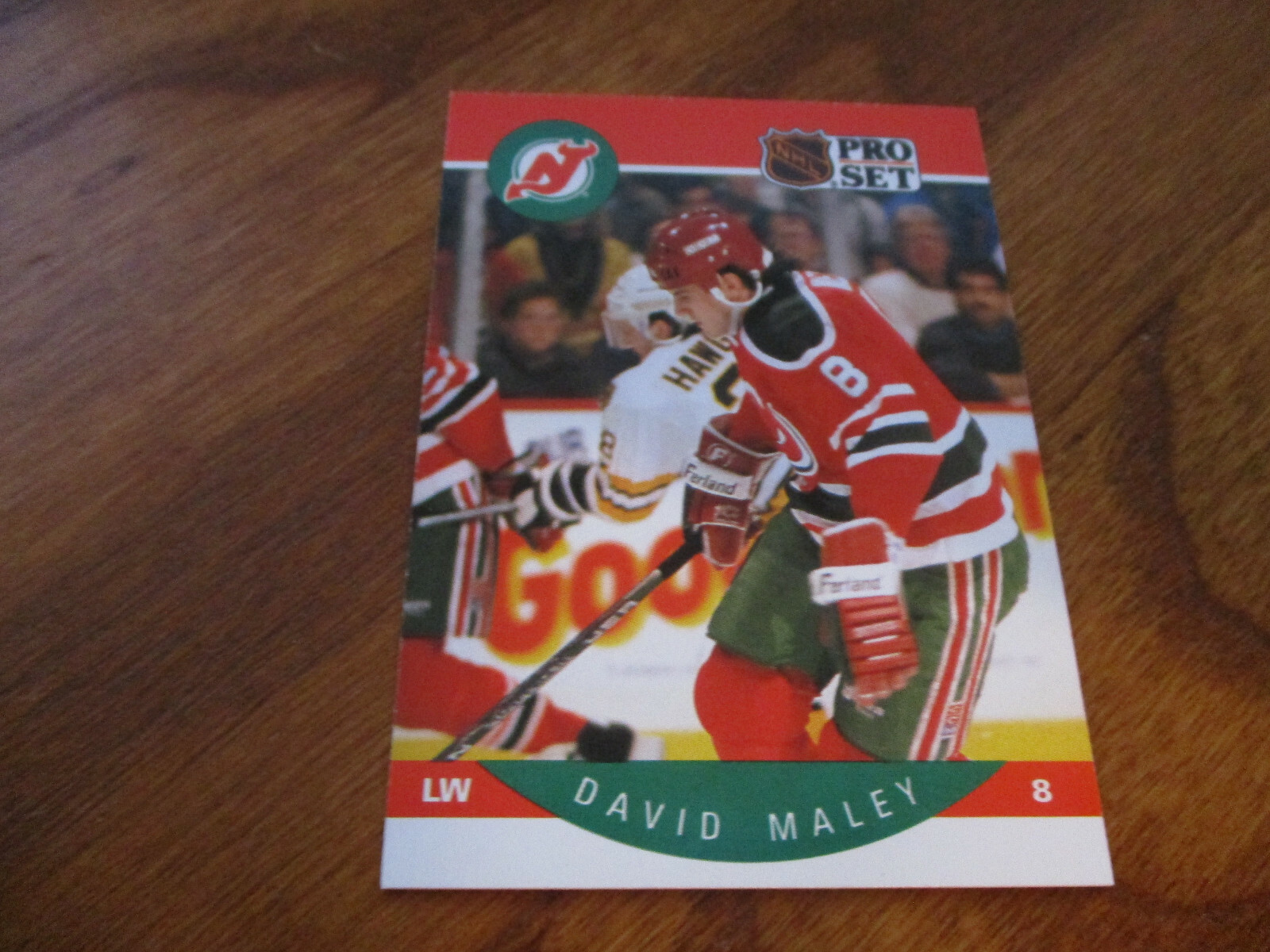 david maley (new jersey devils - lw) 1990/91 pro set card #171 nr/mint ...