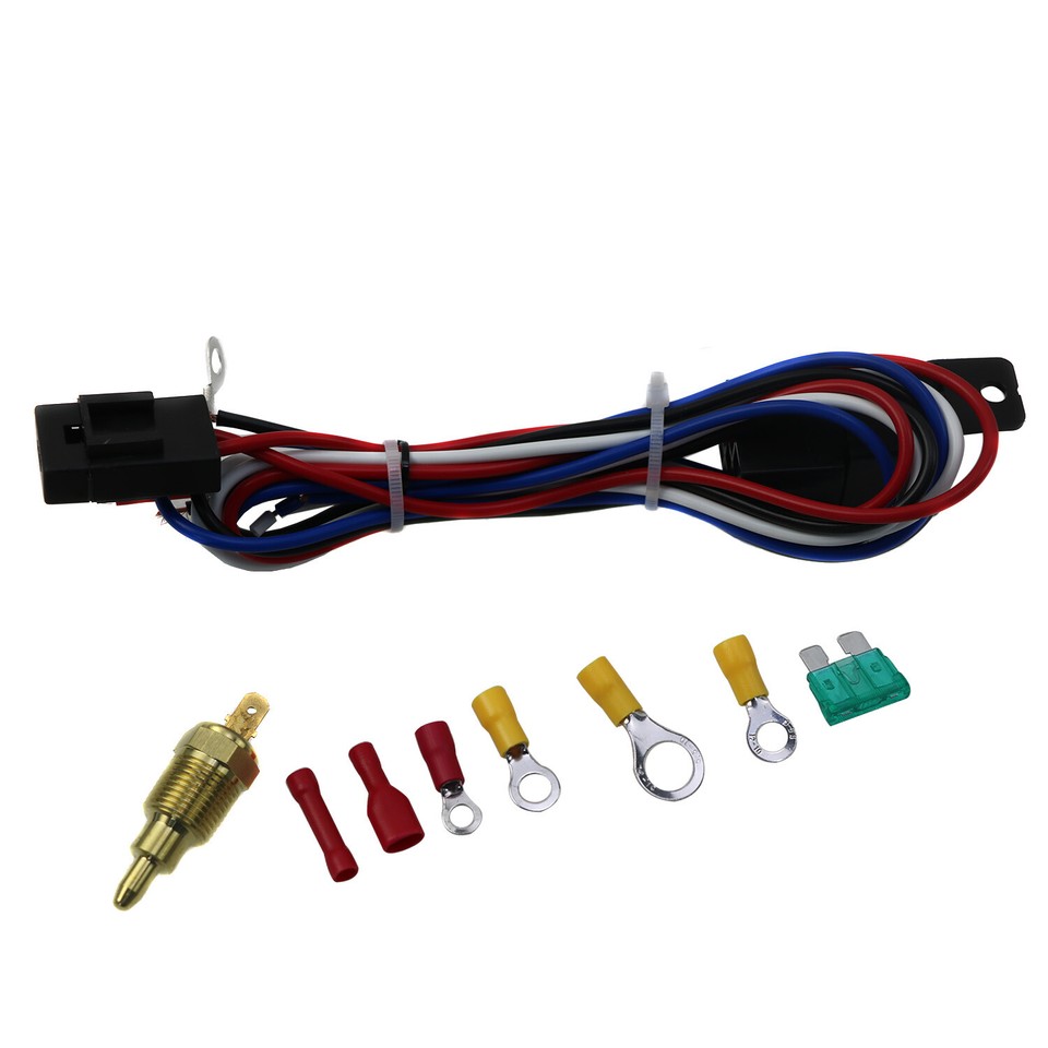 Electric Radiator Cooling Fan Relay Kit Thermostat Temp Control Switch ...