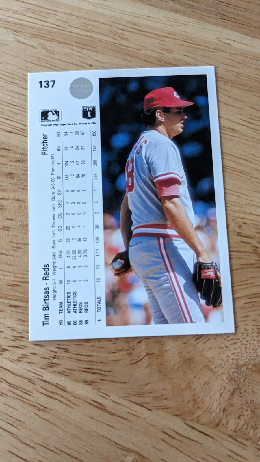 1990 Upper Deck Baseball - #137 Tim Birtsas - Cincinnati Reds | eBay