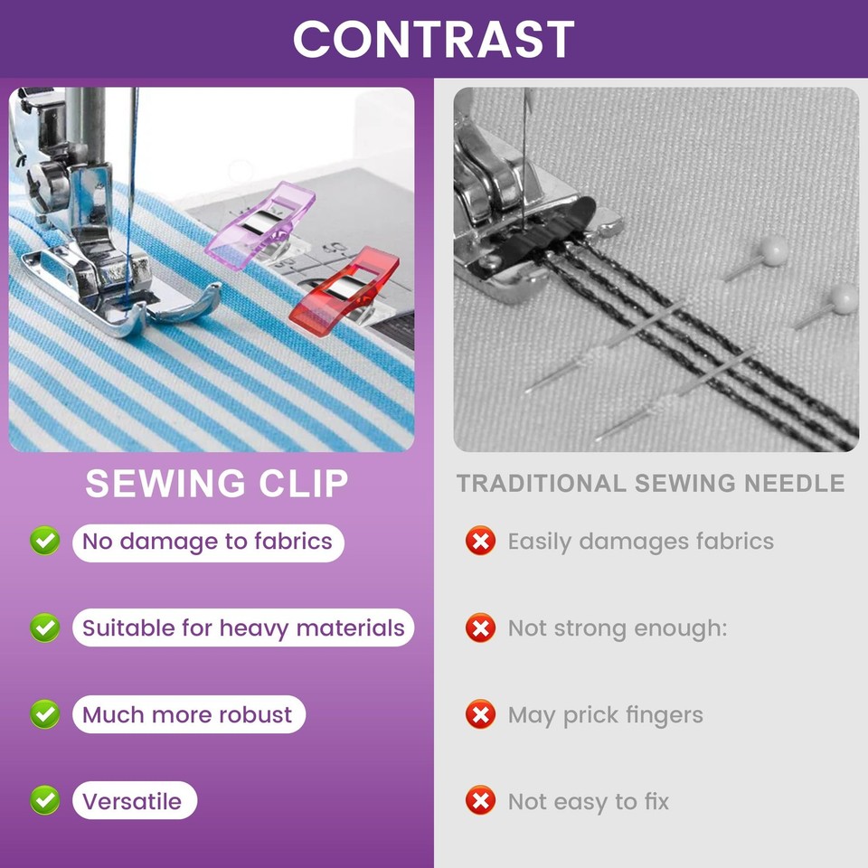 100pcs sewing clips for fabric, multipurpose fabric clips for sewing ...