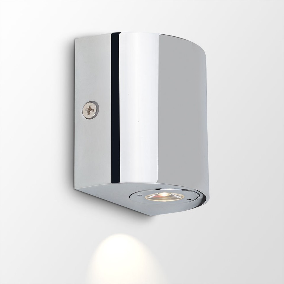 Bathroom Masterlite Block Integrated LED 1W IP44 Outdoor Chrome Wall ...