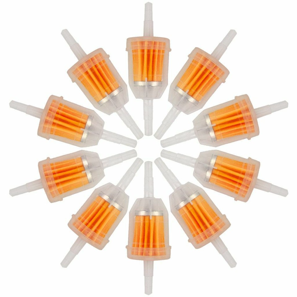 10 Plastic Motor Inline Gas Oil Fuel Filter Small Engine For 1/4'' 5/16 ...