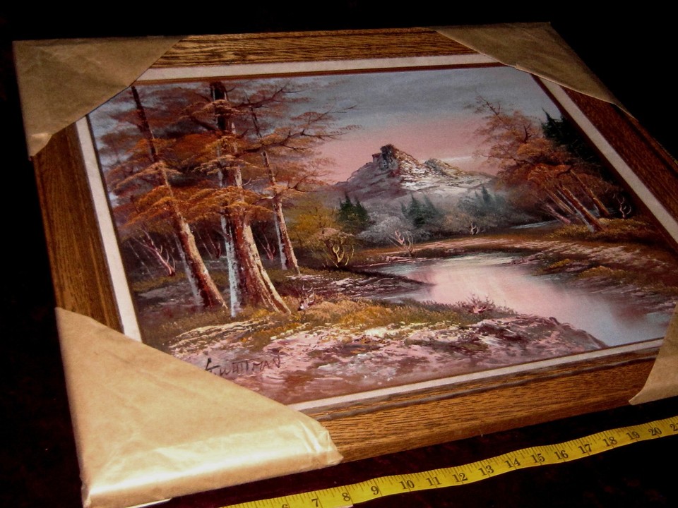 Vtg. 1970s Orig. Oil Painting Mountain/Stream/Signed:G Whitman ...