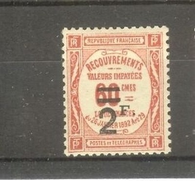 France Stamp Tax Disc N°54 " 2F On 60c Red " New Xx | eBay