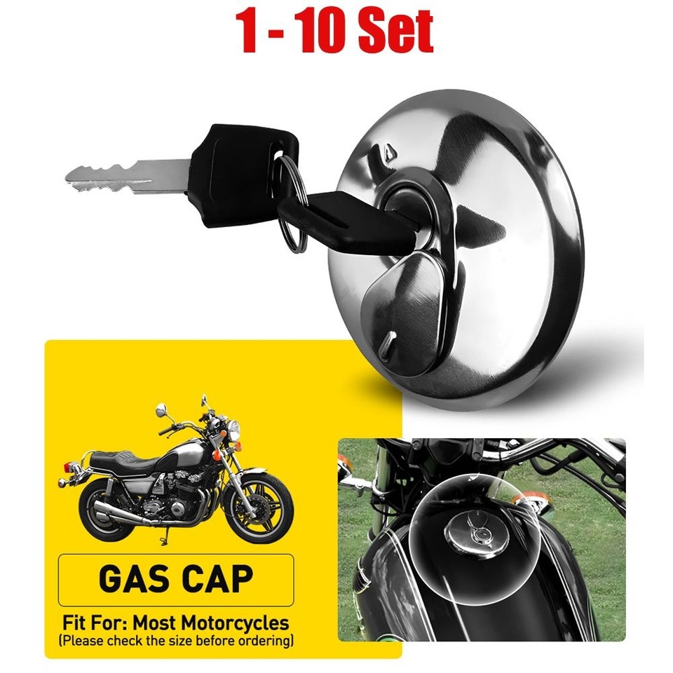 Universal Motorcycle Atv Gas Fuel Tank Lid Cover with Lock Keys 1-10Set ...