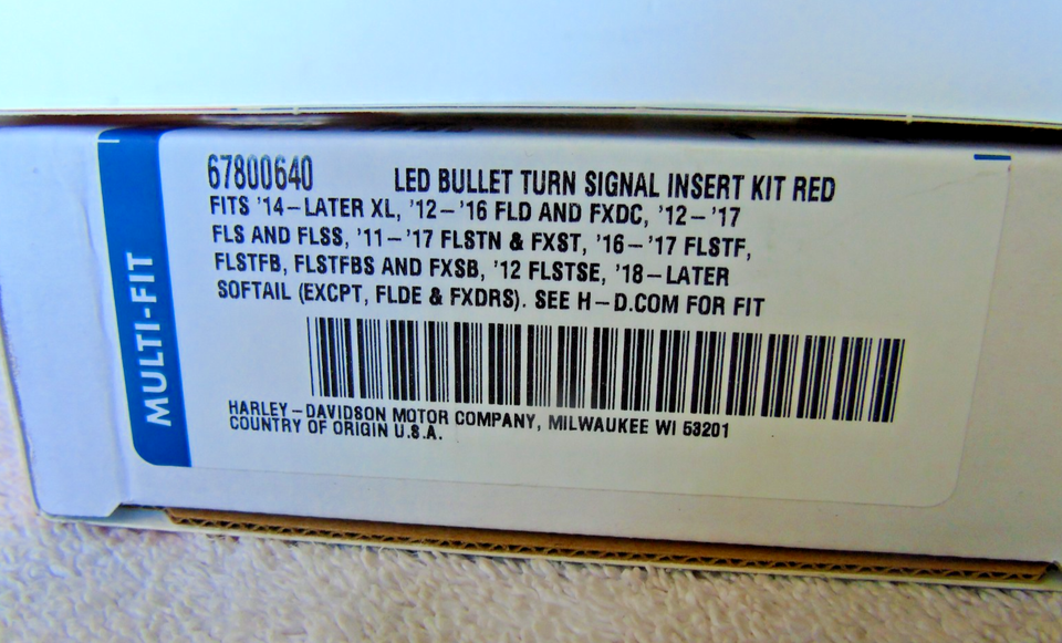 Harley-Davidson XL FX LED Bullet Turn Signal Insert Kit Red New OEM ...