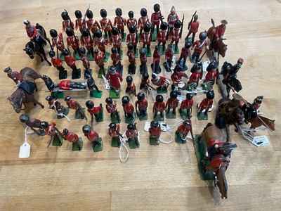 63 Metal Lot Horse Mounted Lead Figures & Soldiers Napolean Britians ...