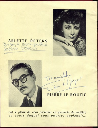 autographes. Arlette Peters . PIerre Le Rouzic . rare !! | eBay