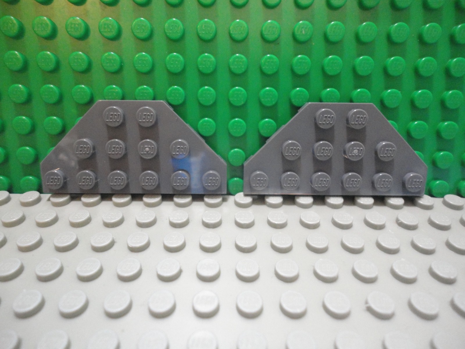 Lego 2 Dark Bluish Gray 3x6 wedge plate with cut corners wings ship NEW ...
