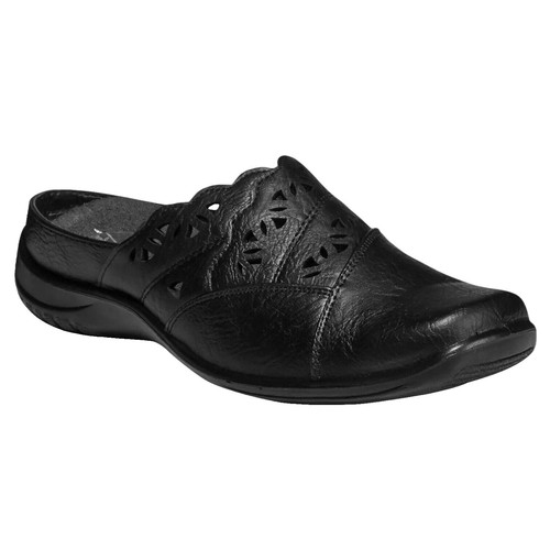 Easy Street Women's Holly Black Patent Croco Slip On Comfort Mule