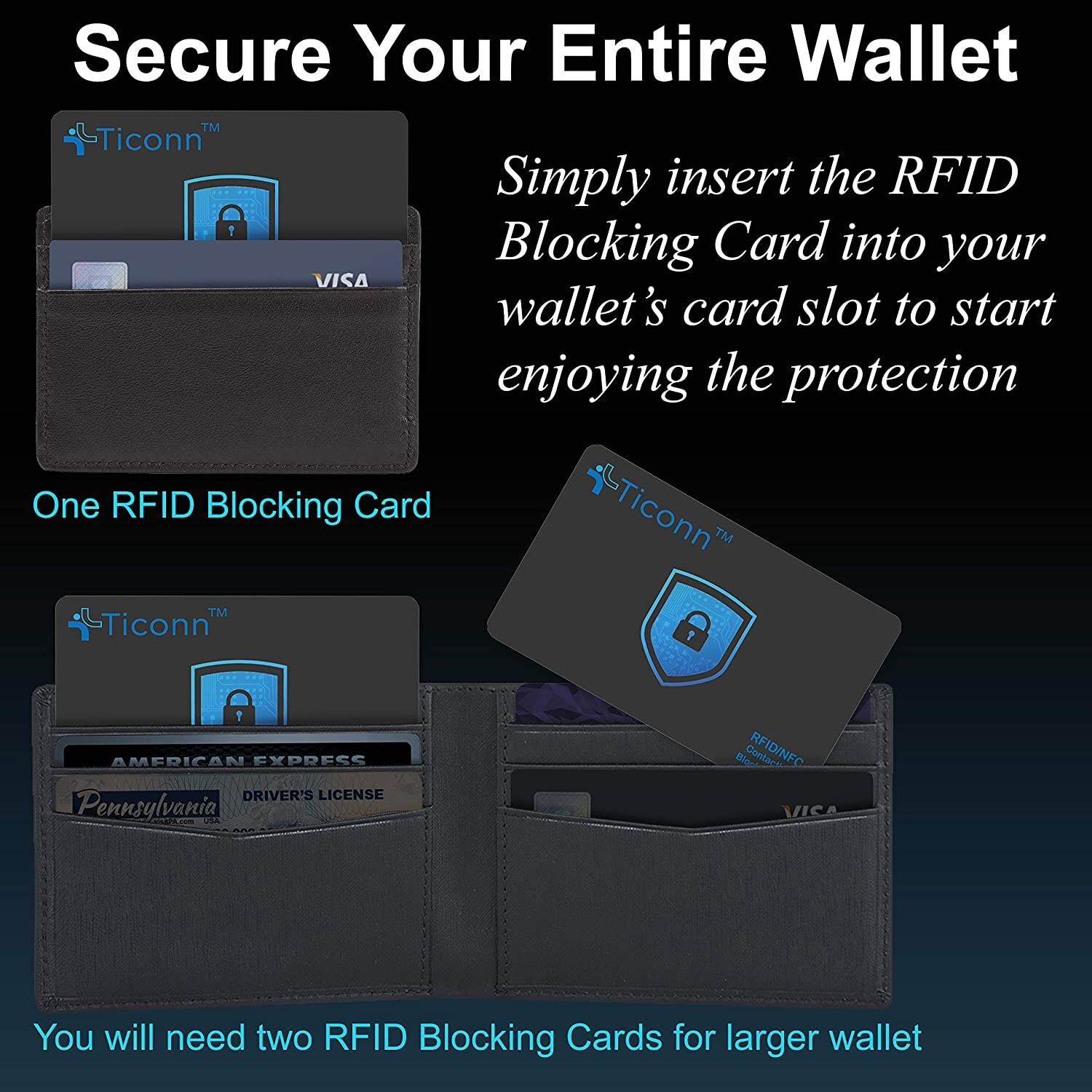 RFID Blocking Cards - 4 Pack, Premium Contactless NFC Debit Credit Card ...