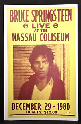 Bruce Springsteen 1980 Concert Poster 14" X 22" on Heavy Card Stock | eBay