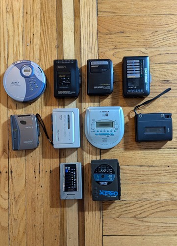 Lot Of 8 Cassette Walkman Sony and Panasonic and 2 CD Players For Parts ...