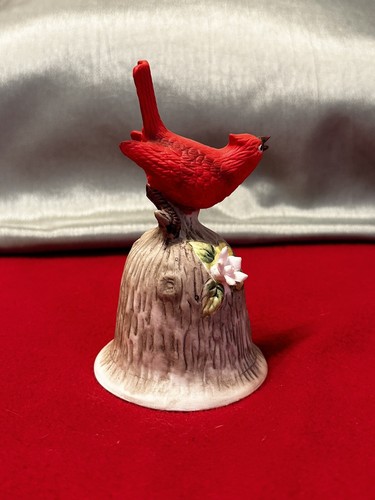 Christmas Bell Cardinal Red Bird Winter Holly | eBay
