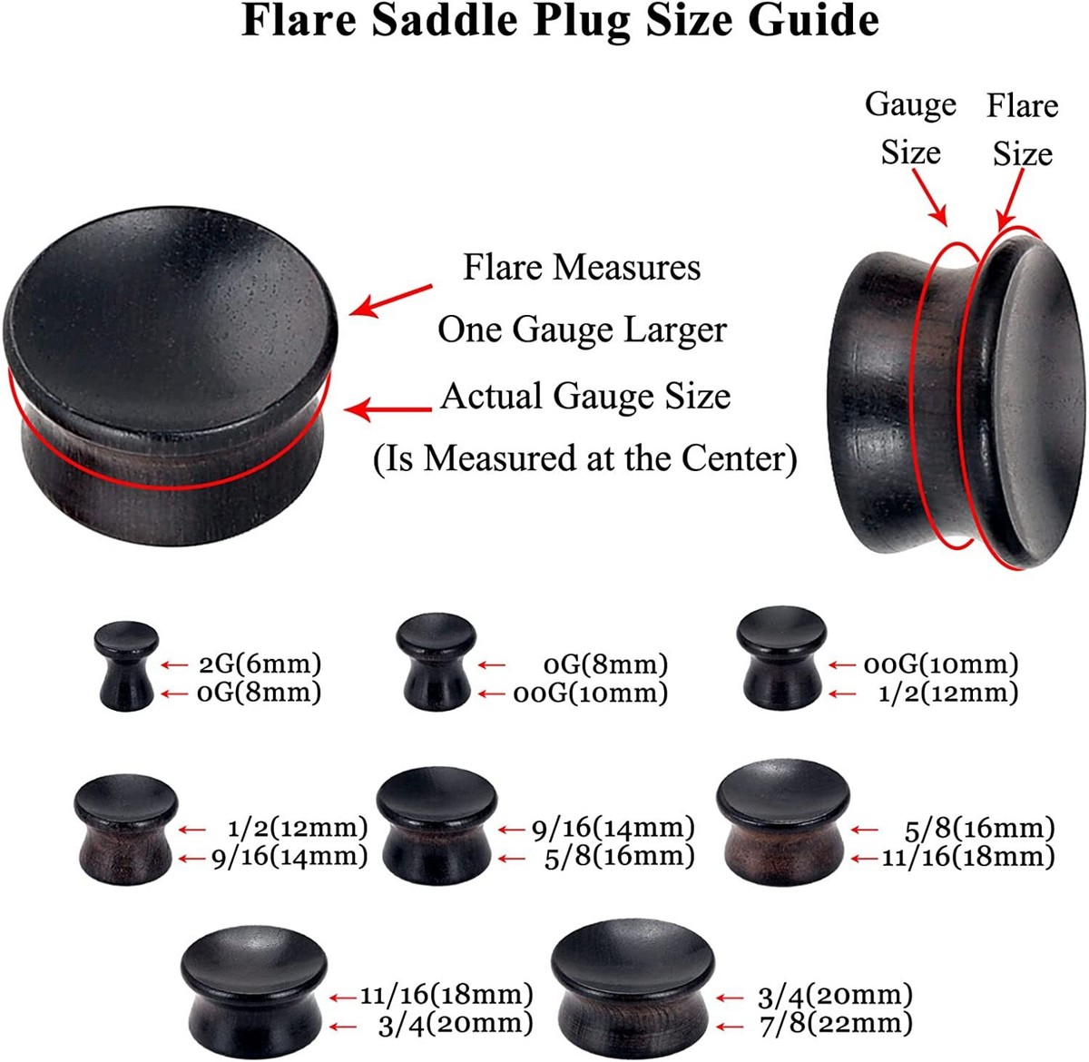 Plug Size Chart Ears
